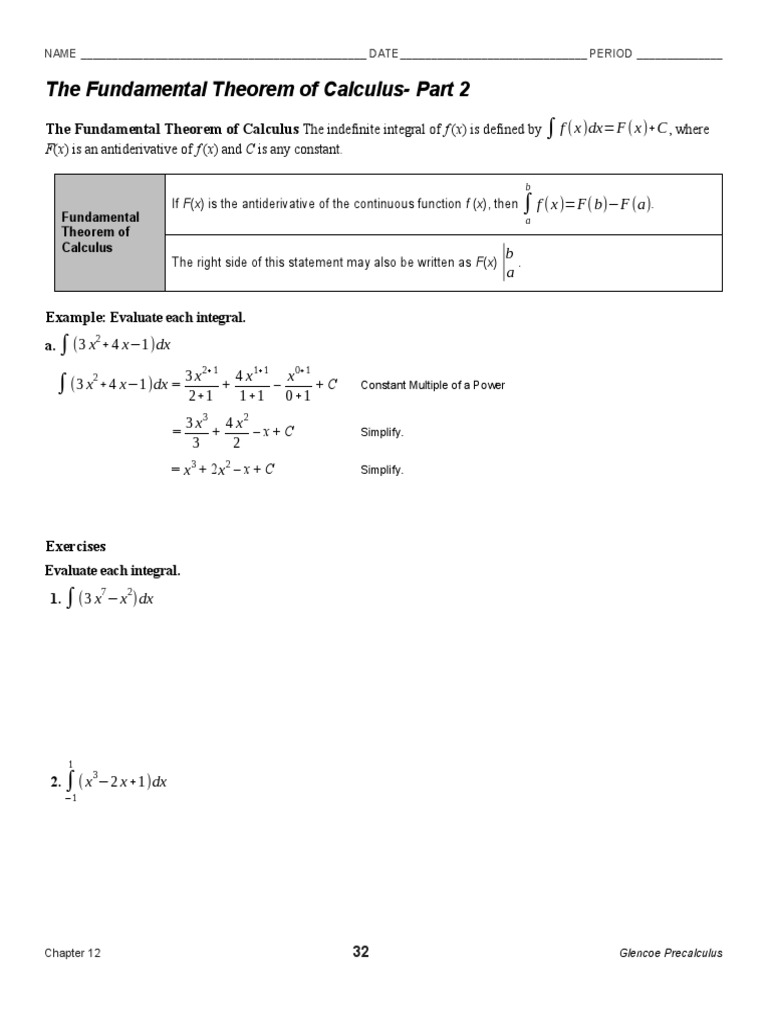 The - Fundamental - Theorem - of - Calculus Part 2 | PDF | Integral | Calculus
