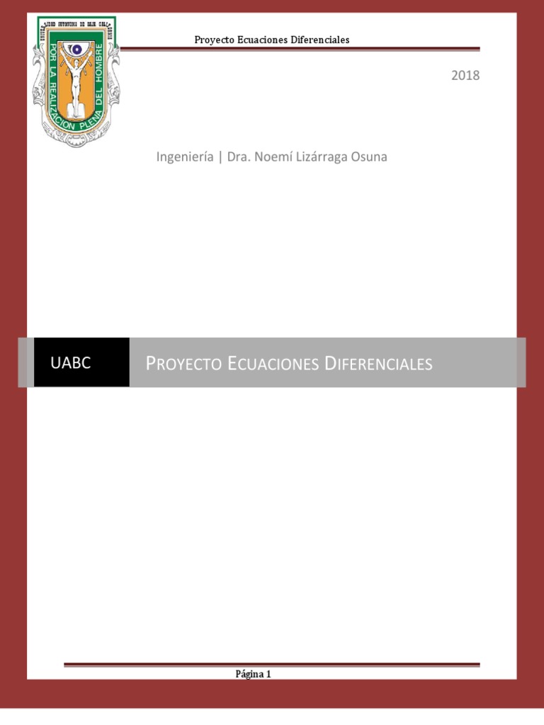 Proyecto ED | PDF | Ecuaciones | Ecuaciones diferenciales