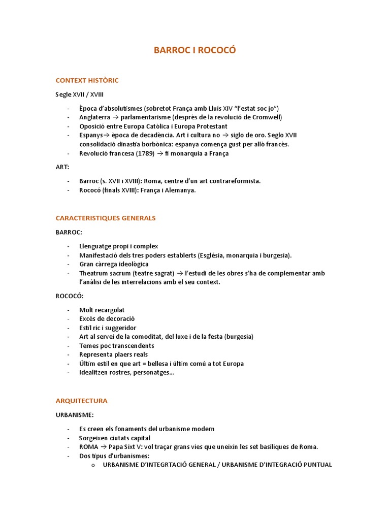 Barroc I Rococó | PDF