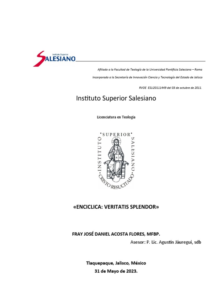 La Encíclica Veritatis Splendor de Juan Pablo II | PDF | Libertad | Mal