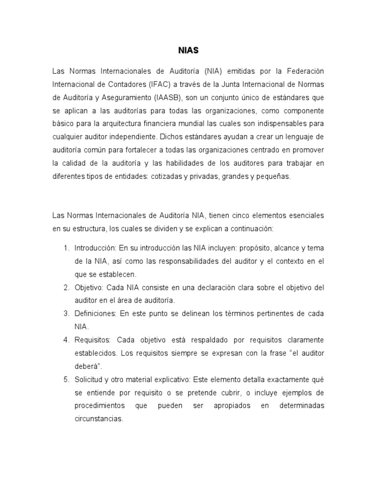 Nias | PDF | Auditoría | Contralor