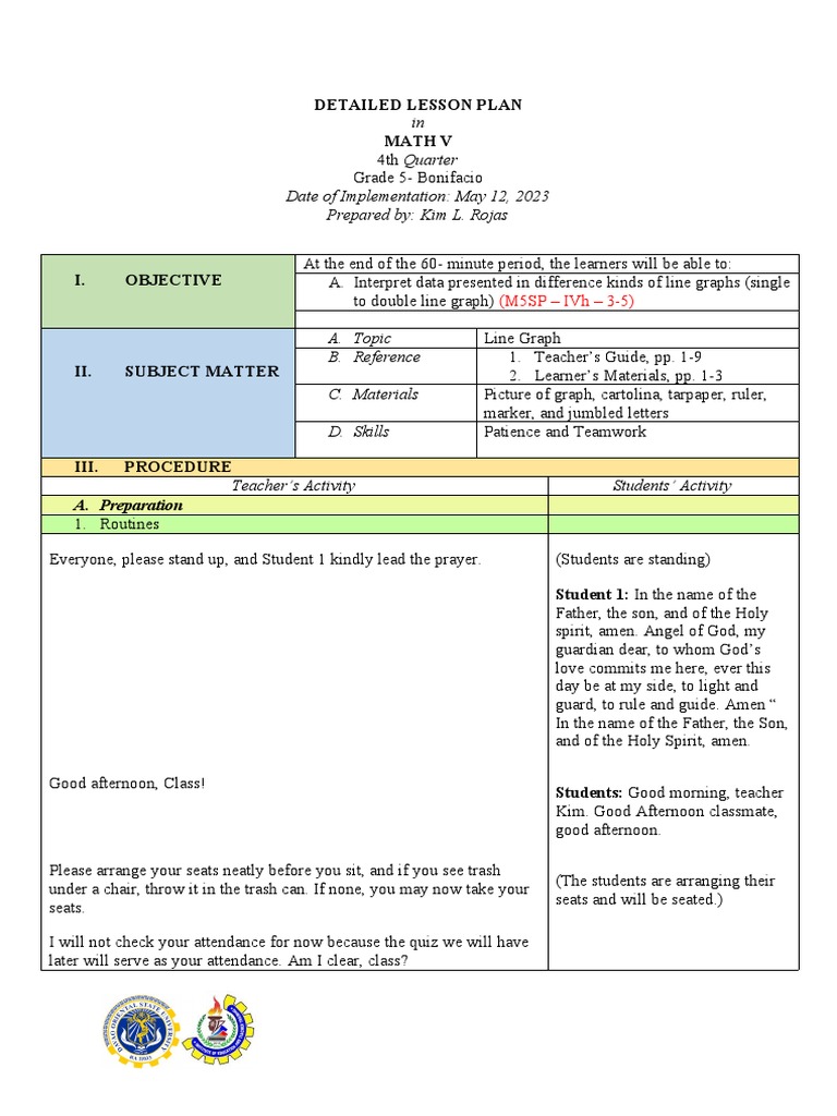 Math DLP - Kim Rojas | PDF | Teachers