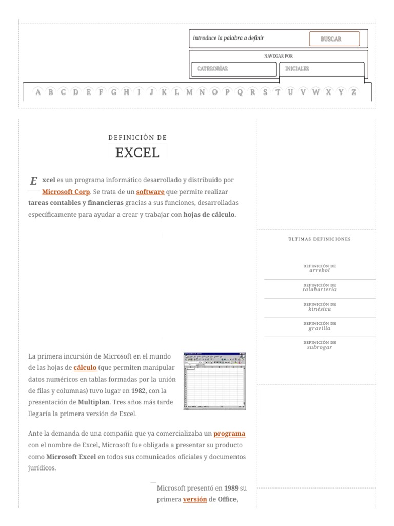 Definición de Excel Qué Es Significado y Concepto | Descargar gratis ...