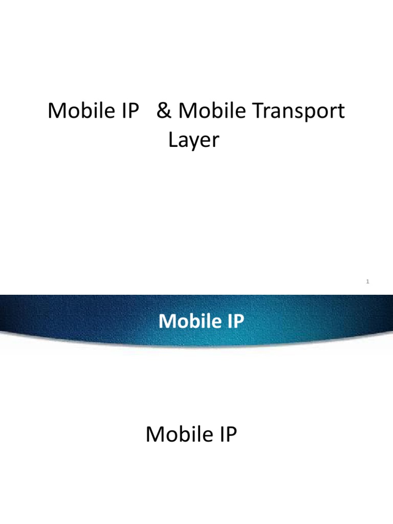 Chapter 7 - Mobile IP and TCP | PDF | Transmission Control Protocol | Network Congestion