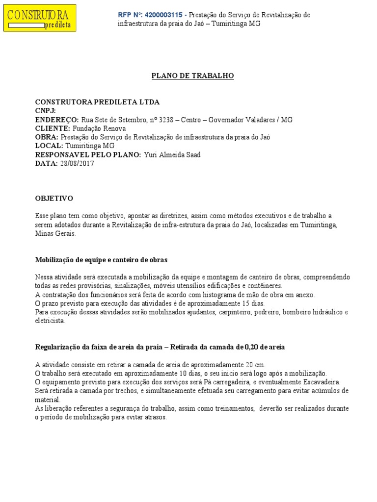 Plano de Trabalho | PDF