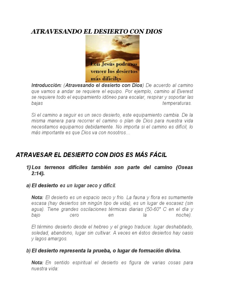 Atravesando el Desierto con Dios | PDF | Desierto | Libro del éxodo