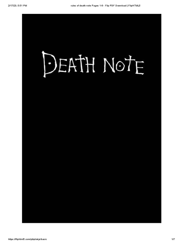 Rules of Death Note Pages 1-6 - Flip PDF Download _ FlipHTML5 | PDF