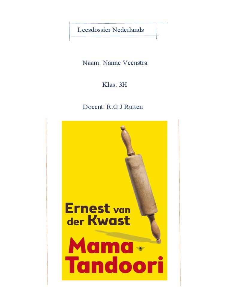 Voorkant Leesdossier Nederlands Mama Tandoori | PDF