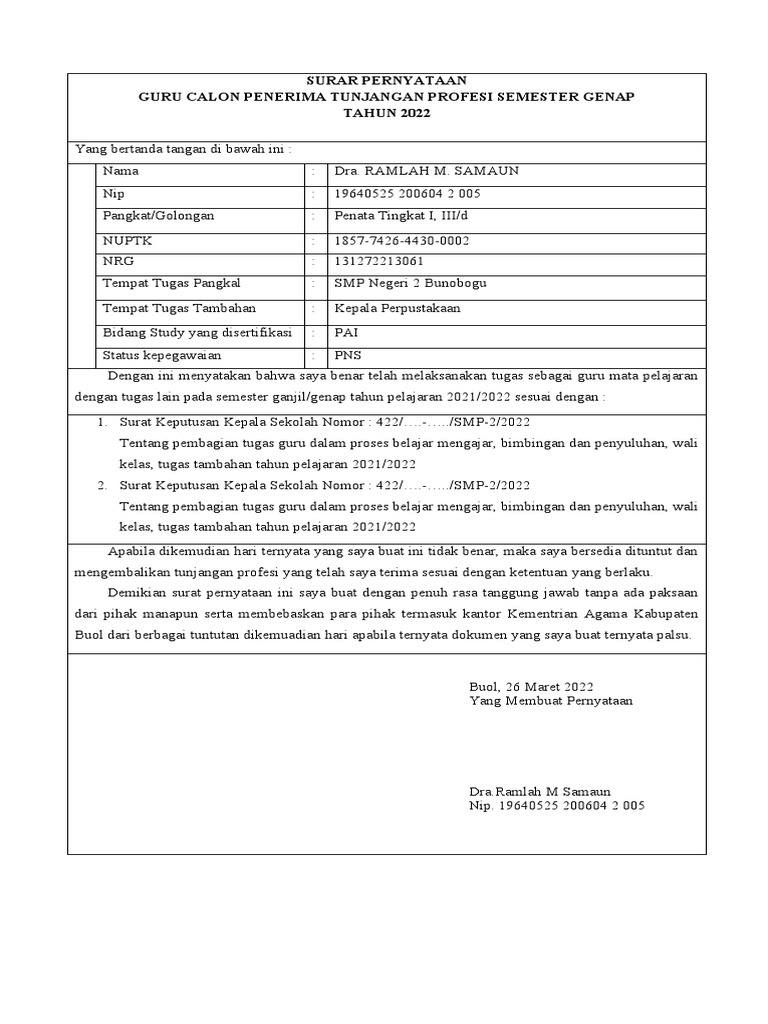 Surar Pernyataan | PDF