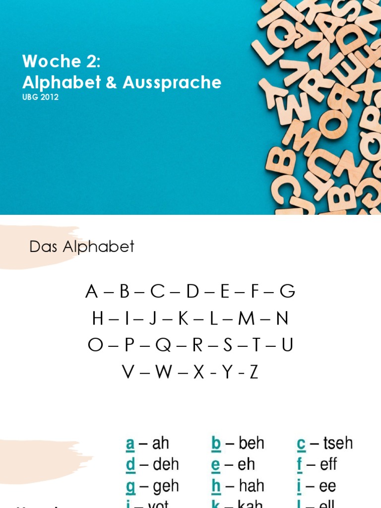 Woche 2 - Alphabet | PDF