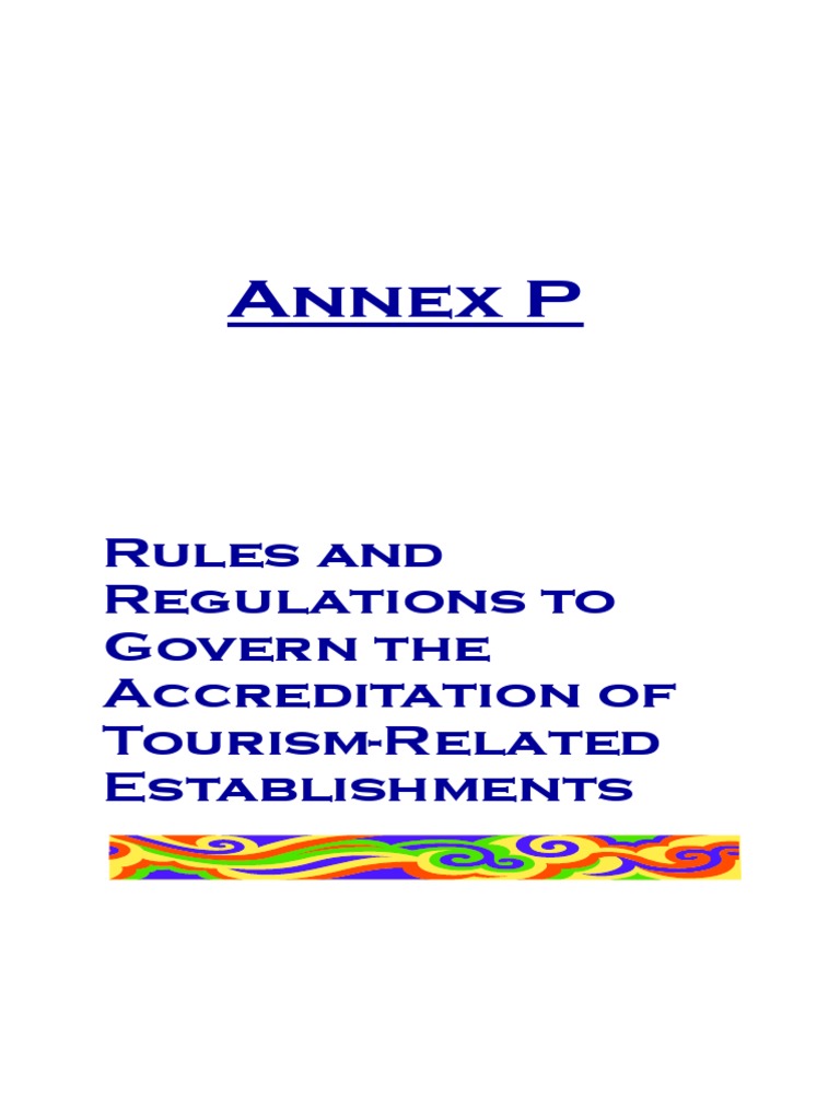 Rules and Regulations For Tourism-Related Establishments | Download ...