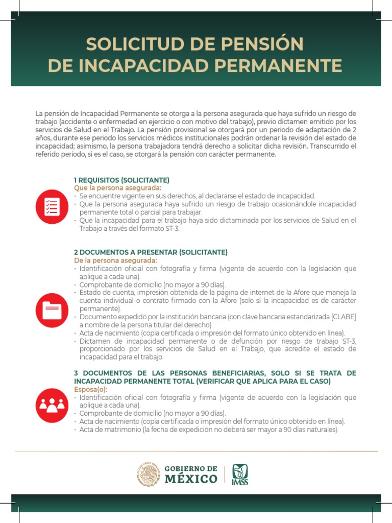 Solicitud de Pensión de Incapacidad Permanente | Descargar gratis PDF | Certificado de nacimiento