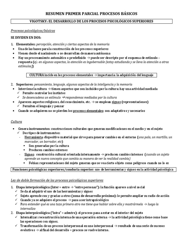 Resumen Primer Parcial Procesos Básicos | PDF