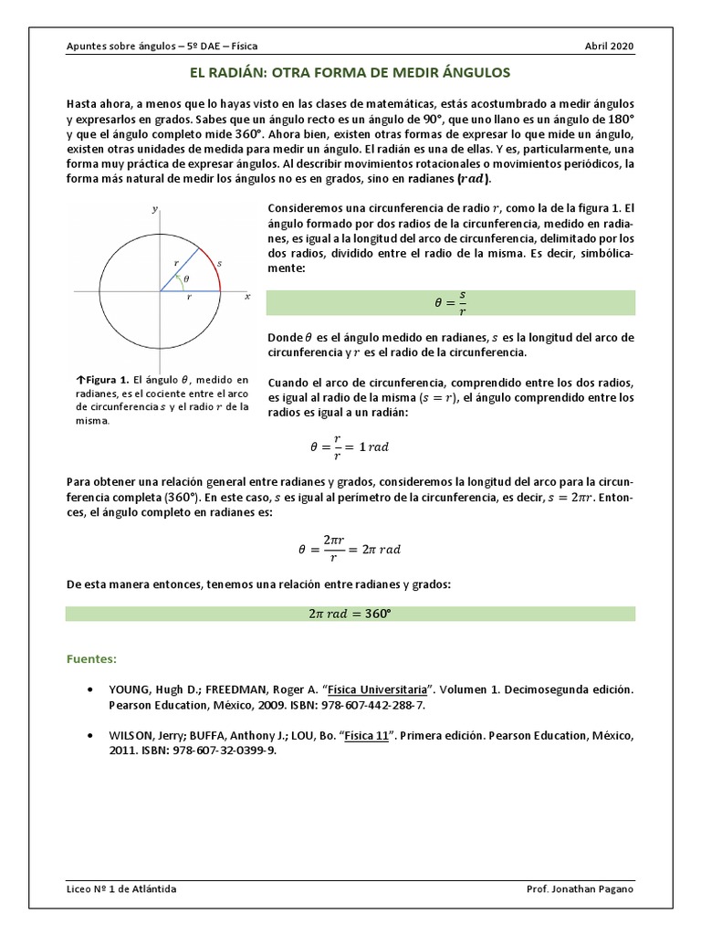 El Radian | PDF | Ángulo | Medida Geométrica