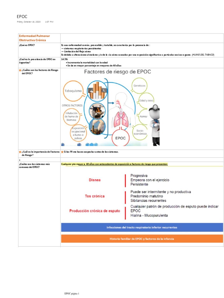 Epoc | PDF | Enfermedad pulmonar obstructiva crónica | Enfermedades y ...