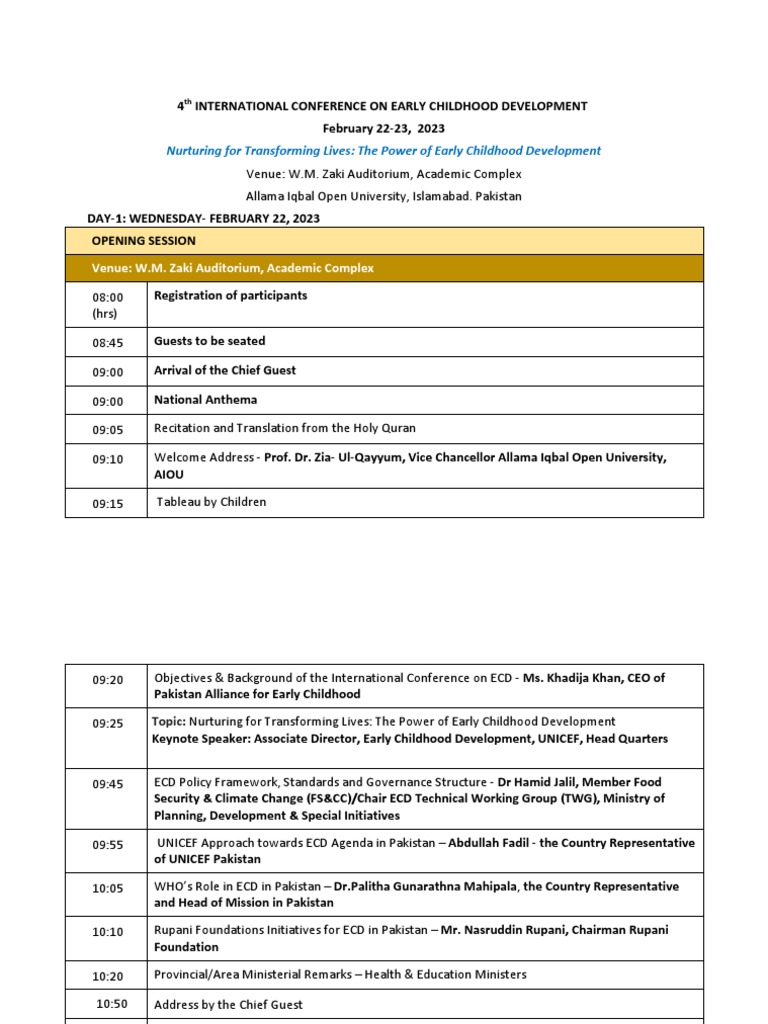 Conference Programme 2223 2023 | PDF | Early Childhood Education ...