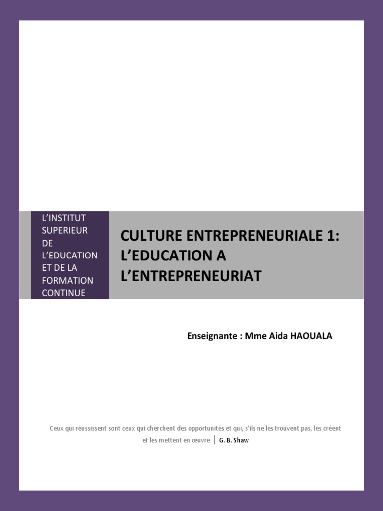 Cours Complet Éducation À Lentrepreneuriat CE1 | PDF | Franchise ...