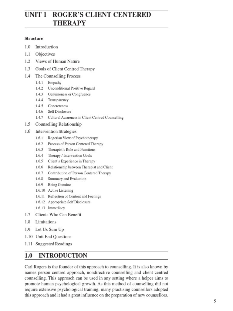 Person Centred Therapy | PDF