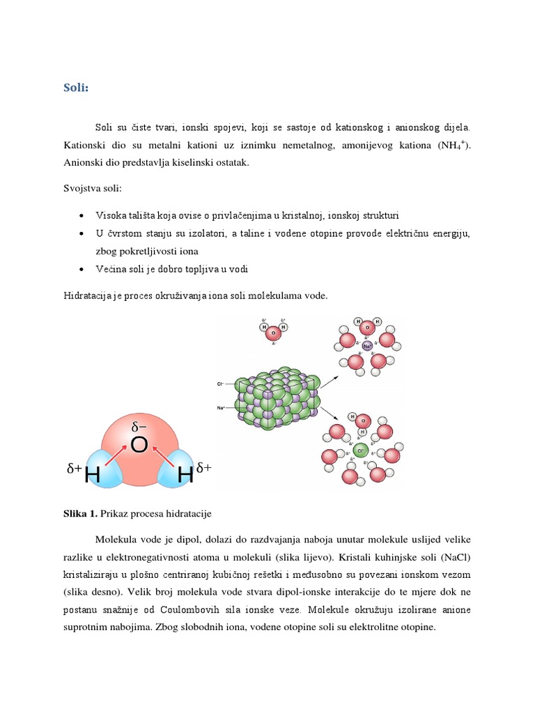 Razred Kemija Soli Topljivost Soli I Dobivanje Soli | PDF