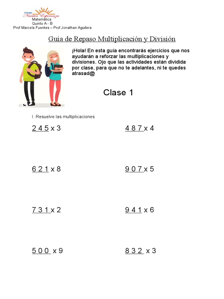 Guía de Ejercicios: Multiplicación y División | PDF
