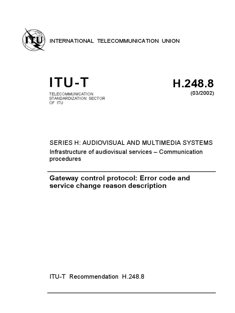 T Rec H.248.8 200203 S!!PDF e | PDF | Itu T | Computing