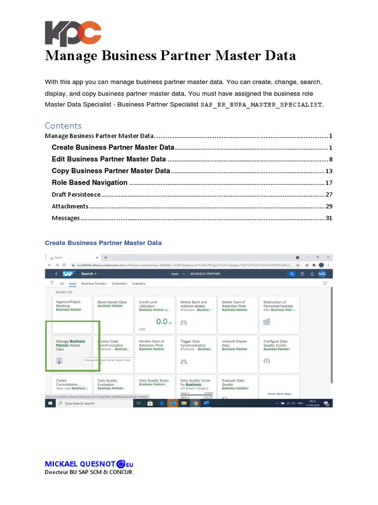 Business Partner Master Data | PDF | Supply Chain Management | Software