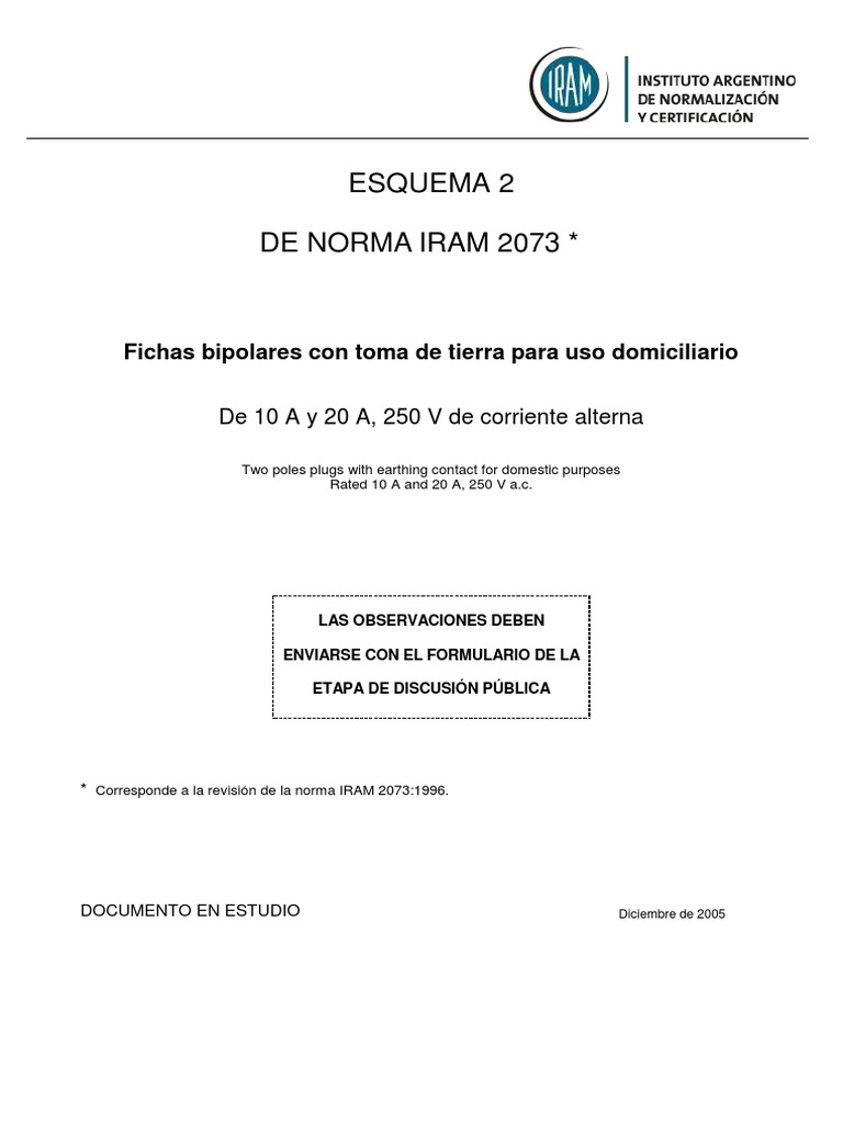 NORMA IRAM 2073 | PDF | Naturaleza | Física Aplicada e Interdisciplinaria