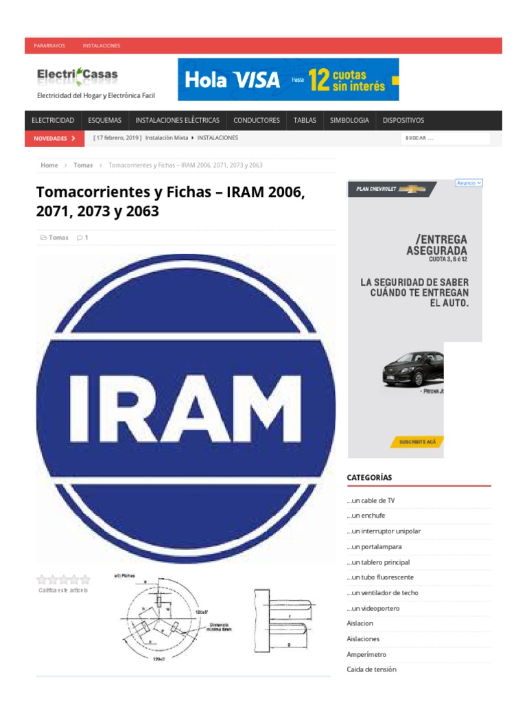 Instalación de Enchufes IRAM 2073 | PDF | Enchufes y tomas de corriente ...