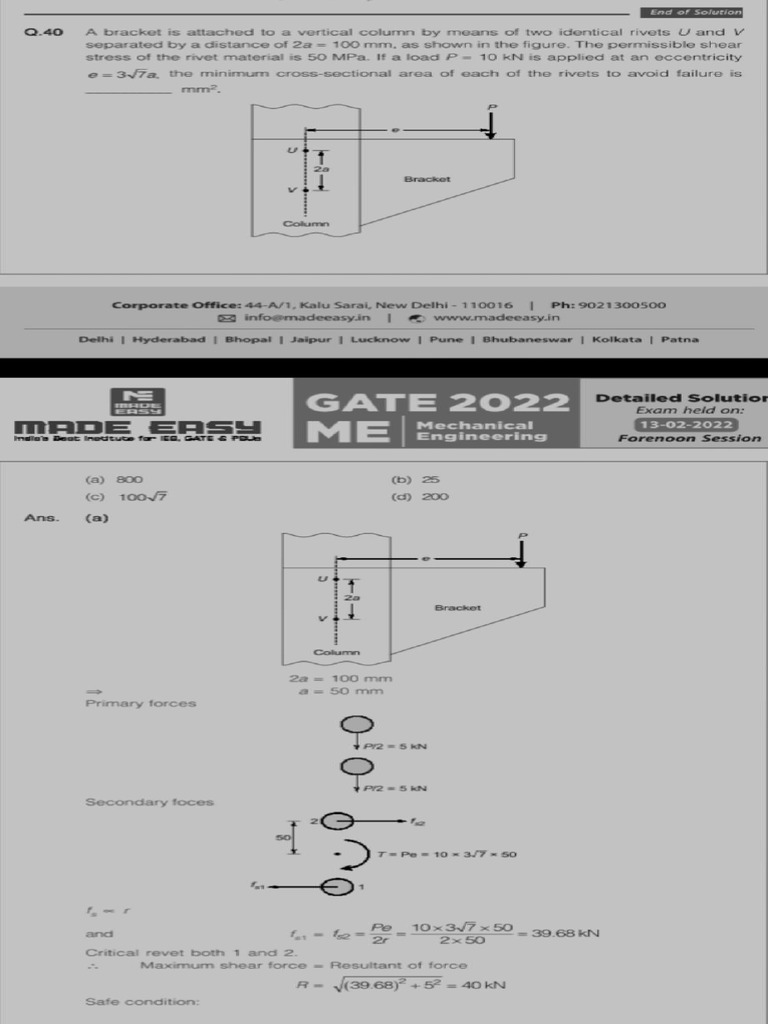 Machine Design Gate Pyq 20, 21, 22 | PDF | Belt (Mechanical) | Stress ...