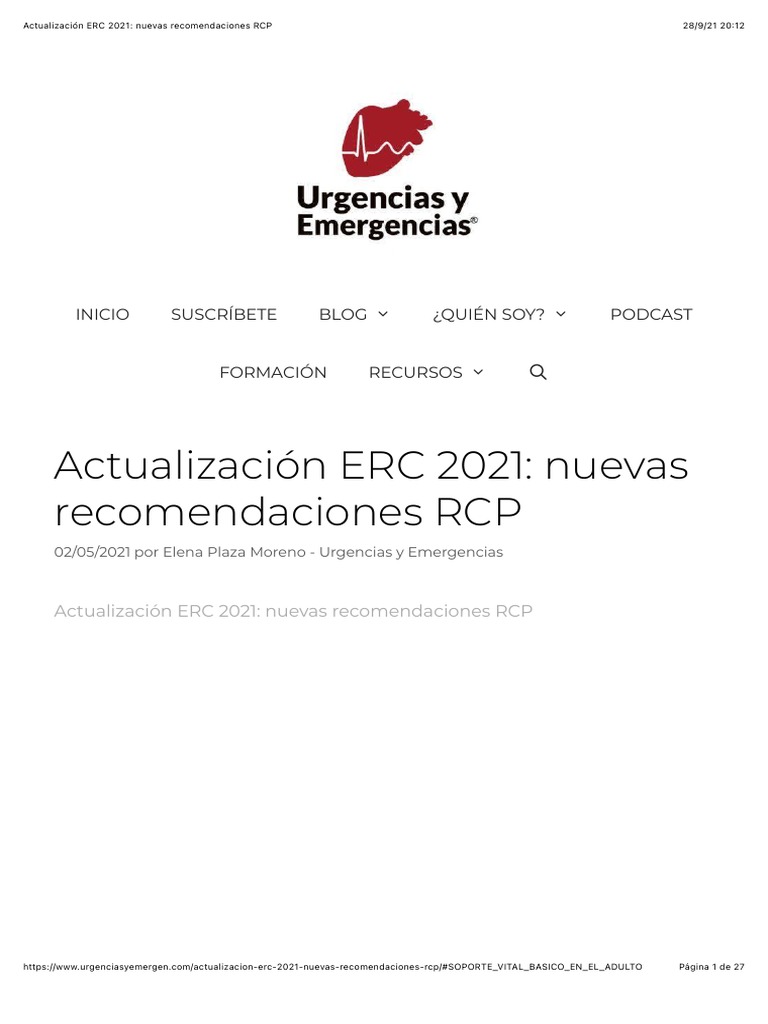 Actualización ERC 2021: Nuevas Recomendaciones RCP | Descargar gratis ...