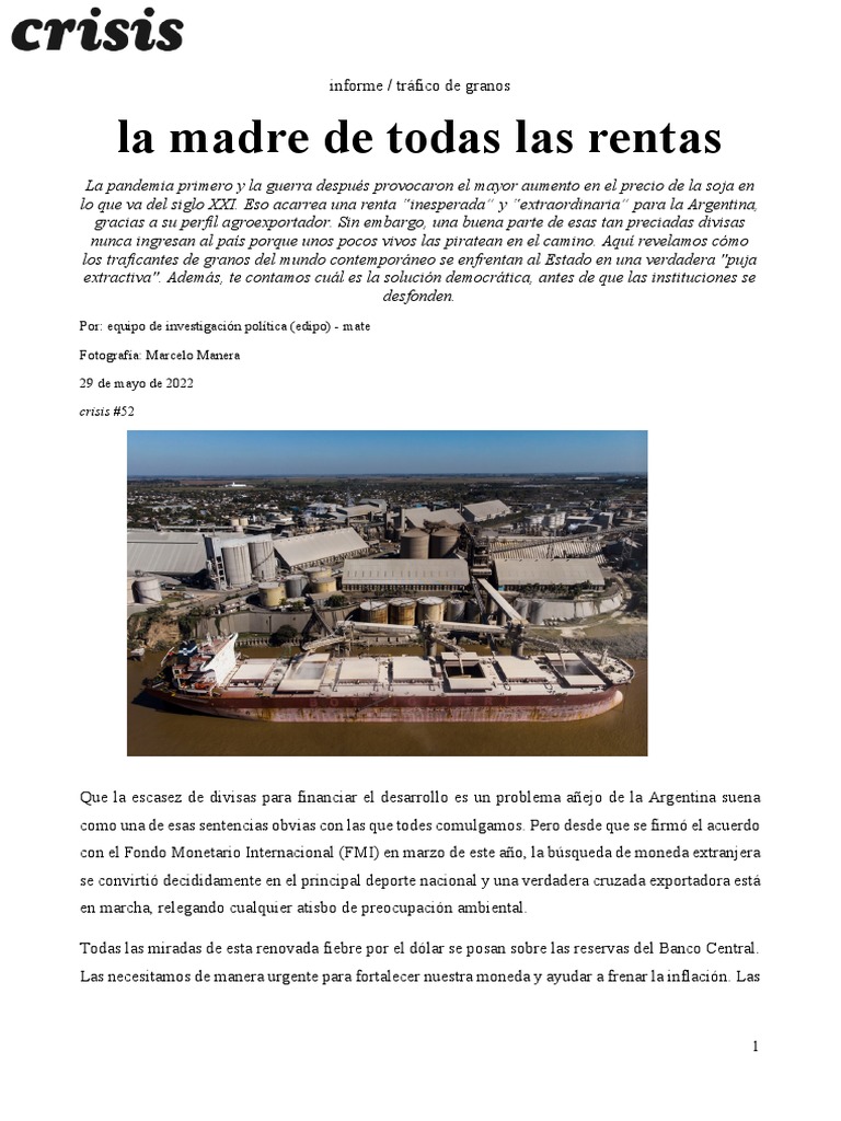 La madre de todas las rentas | PDF | Moneda | Dólar de los Estados Unidos