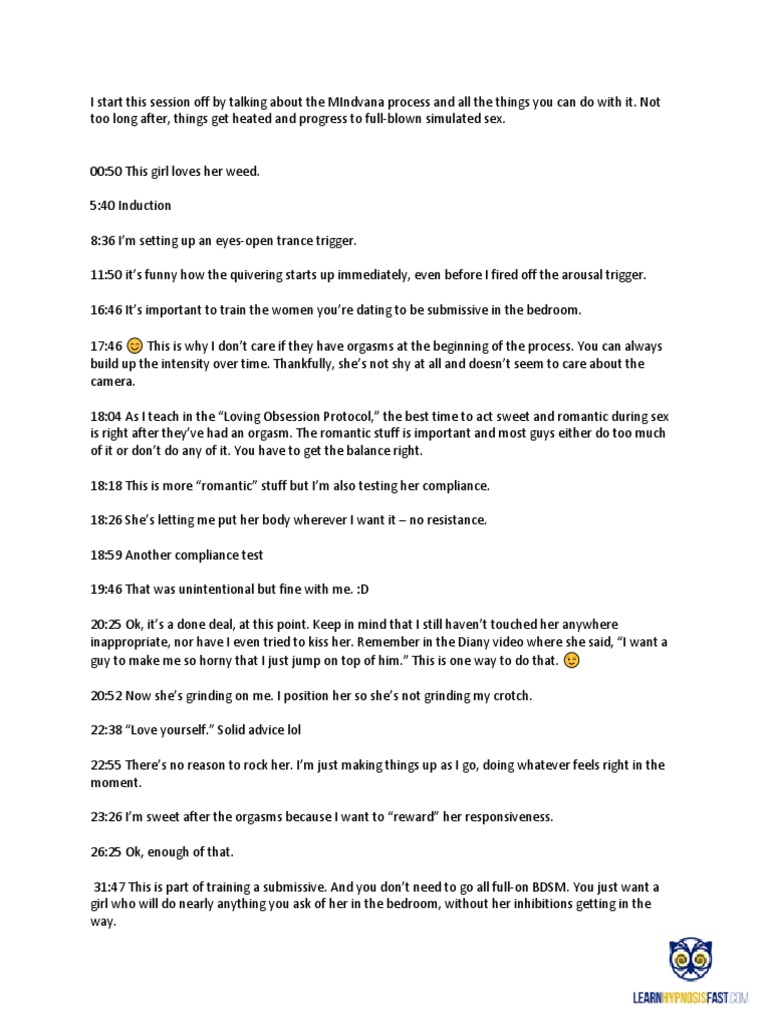 Katie Session 3 - Mindvana Session Notes | PDF