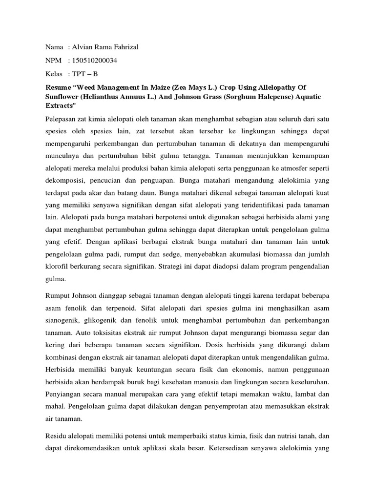 Resume Jurnal Gulma | PDF | Griya & Taman | Sains & Matematika