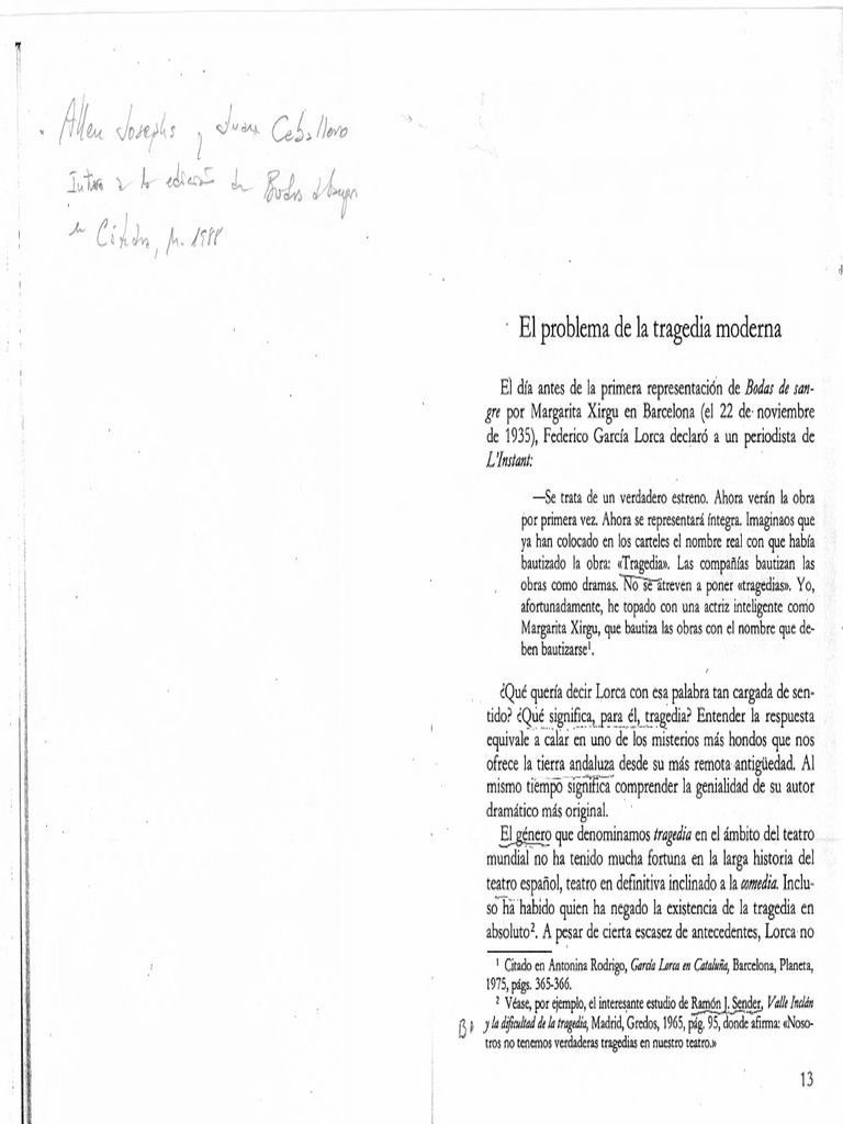 1 - Introducción A La Edición de Bodas de Sangre | PDF