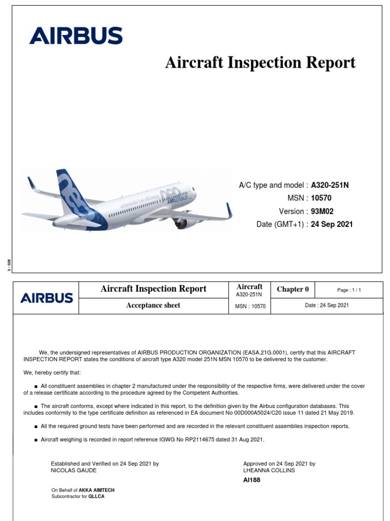 93M VVC 10570 Aircraft Inspection Report | Download Free PDF | Flap ...