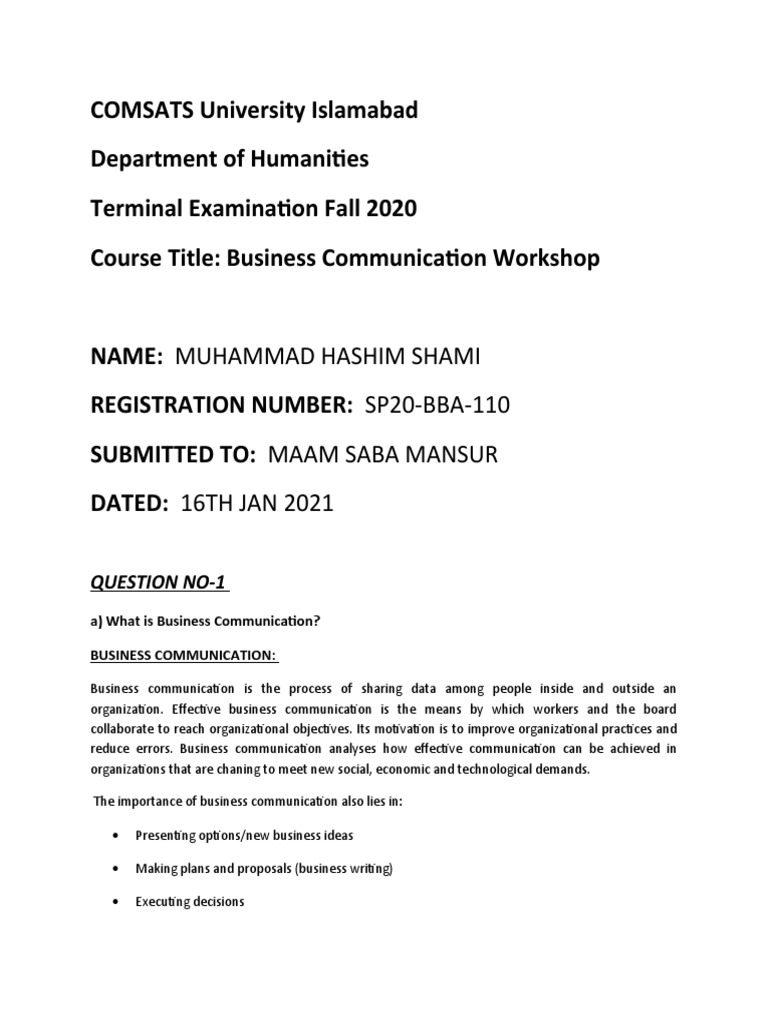 Business Communication Exam Guide | PDF | Career & Growth