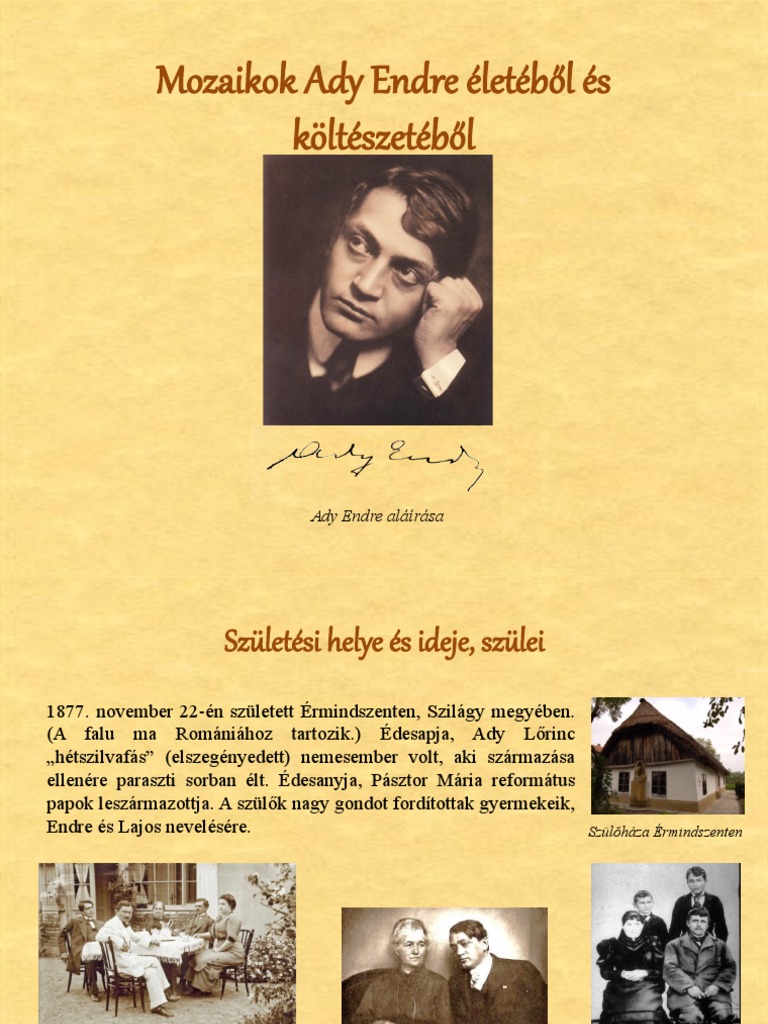 Mozaikok Ady Endre Életéből És Költészetéből | PDF