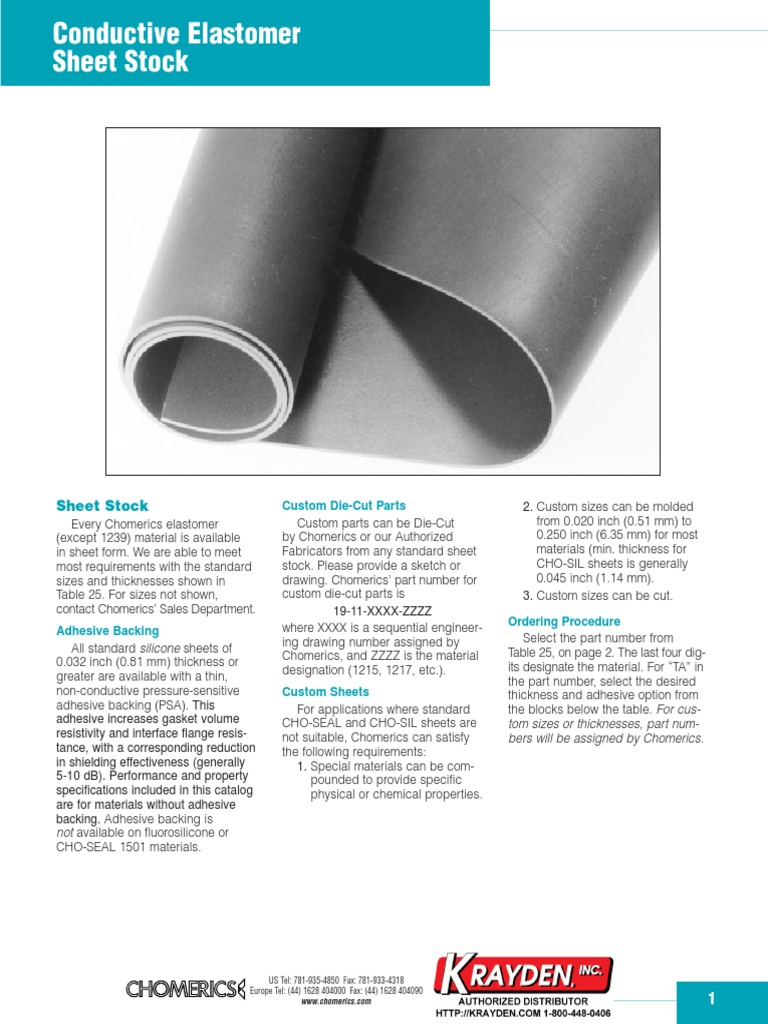 Custom Conductive Elastomer Sheets | PDF | Materials | Building Engineering