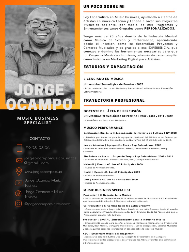 Currículum Jorge Ocampo | PDF