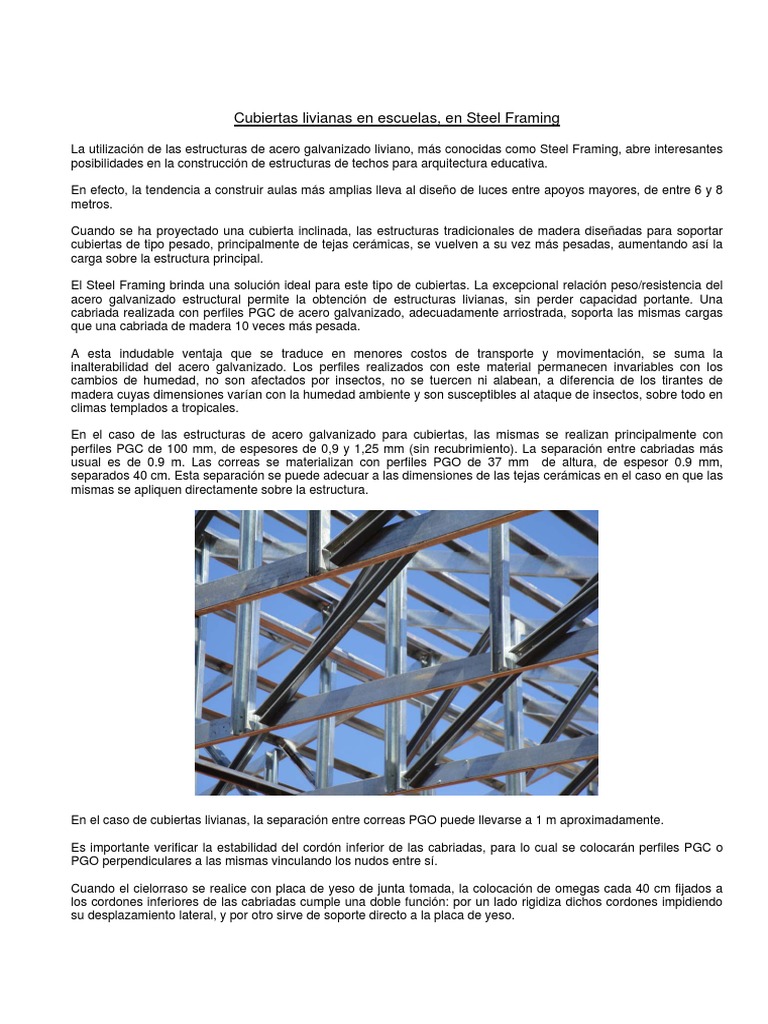 Cubiertas Livianas en Arquitectura Escolar | PDF