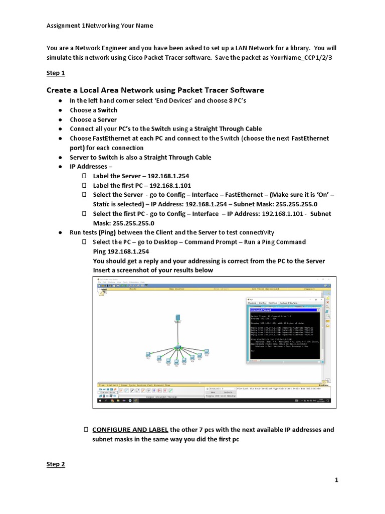 Setting Up A Network Assignment 1 | PDF | Computer Network | Ip Address Setting Up A Network Assignment 1 | PDF | Computer Network | Ip Address