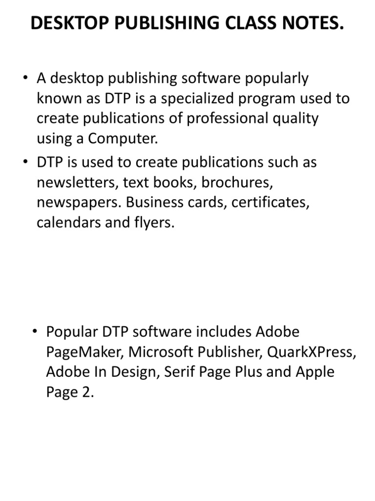 Introduction To Desktop Publishing | PDF | Software | Graphic Design