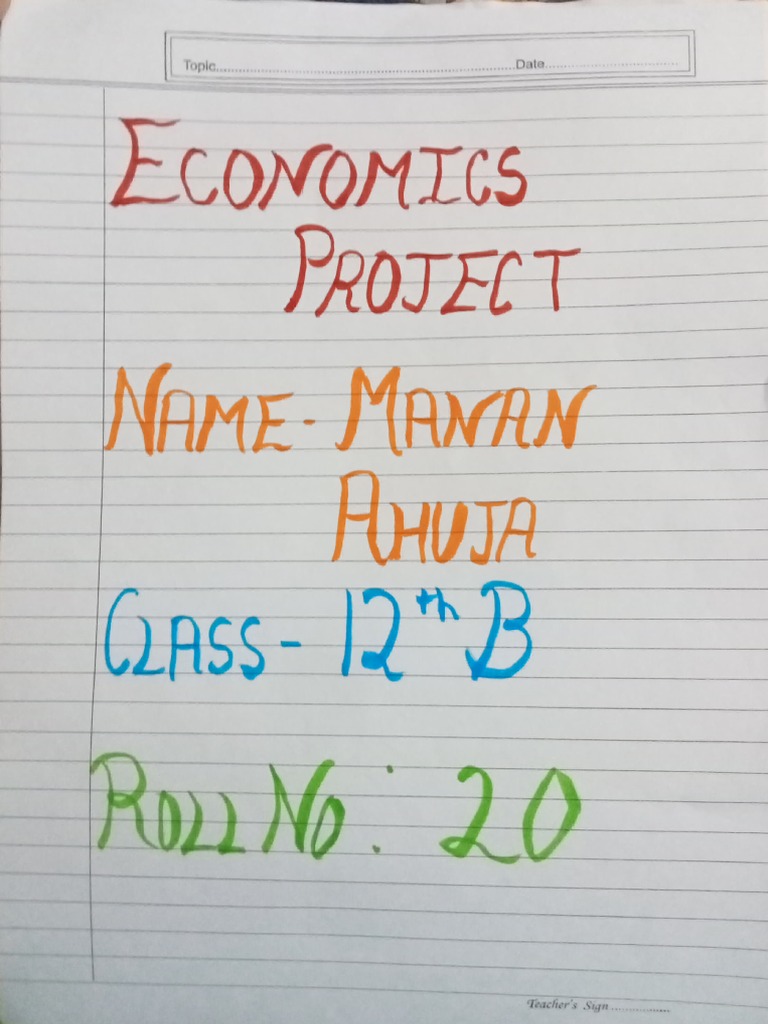 Economics Project on money | PDF