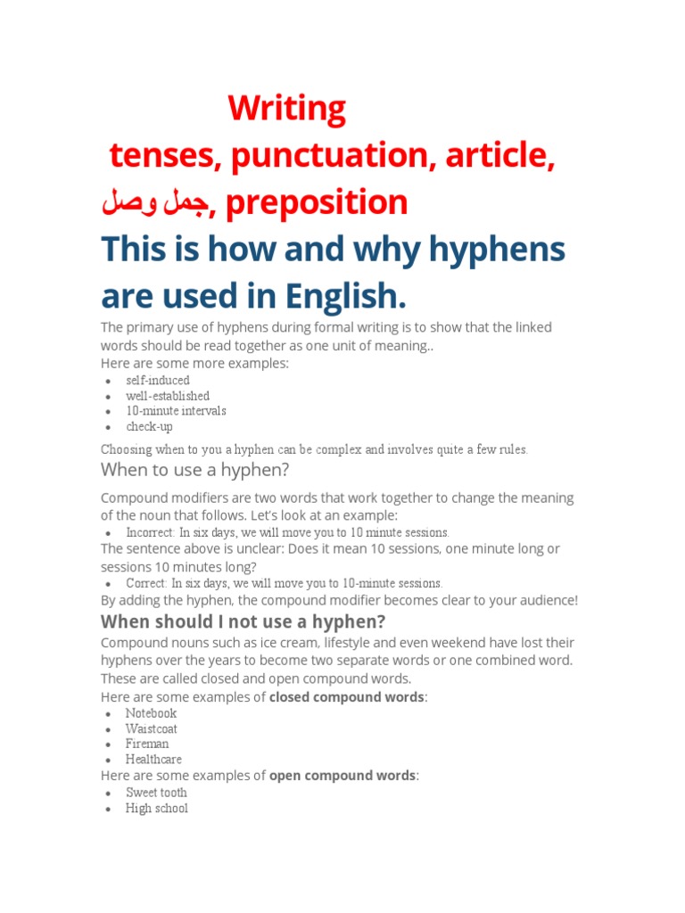 Writing Tenses Punctuation Article Oet Writing Notes | PDF