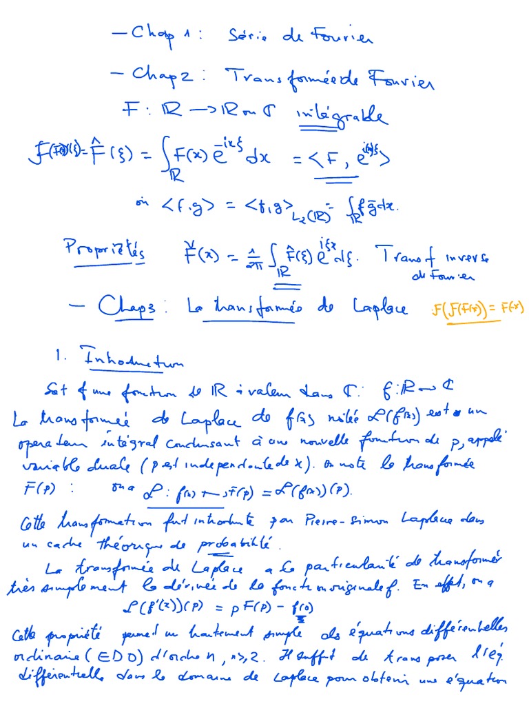 Tableau Cours Transformee de Laplace 20222-2023 | PDF