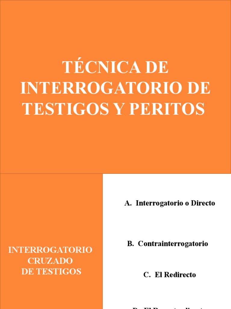 Interrogatorio Cruzado de Testigos | PDF | Testigo | Testimonio
