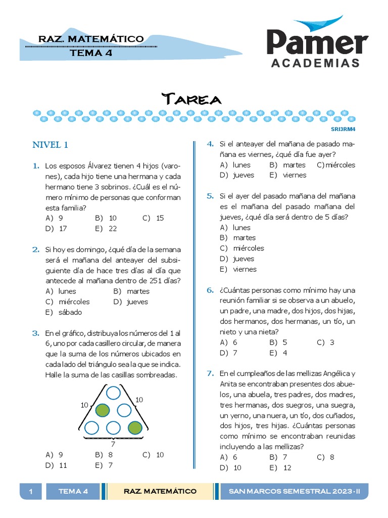 RM - Sem 4 - Razonamiento Lógico II-1 | PDF
