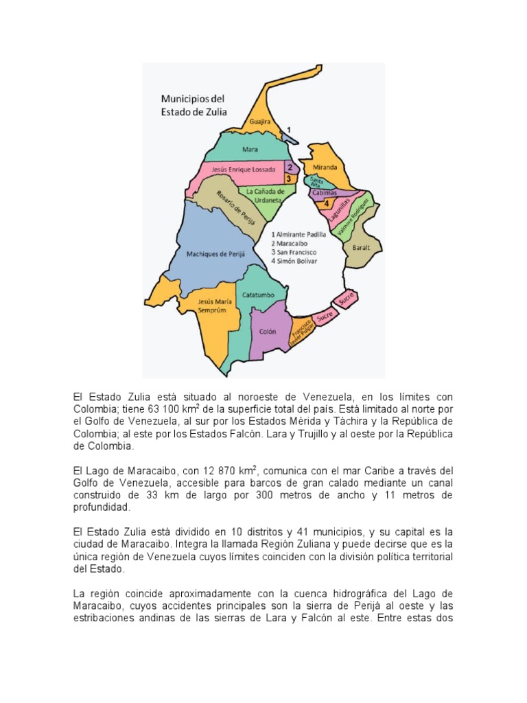 El Estado Zulia Está Situado Al Noroeste de Venezuela | PDF ...