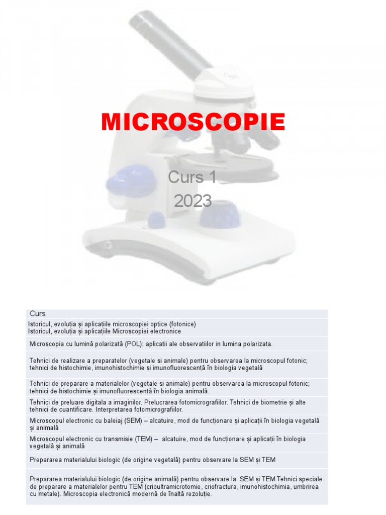 Curs 1 Microscopie | PDF