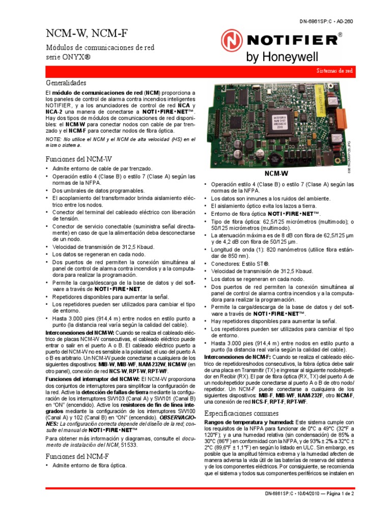 NCM-W Ficha Técnica | PDF